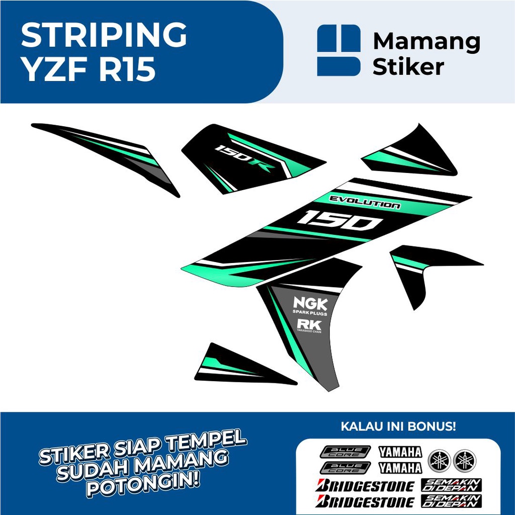 Jual STRIPING YAHAMA R15 V2 SEMIFULLBODY GRAFIS (5) RACING NGK/STICKER ...