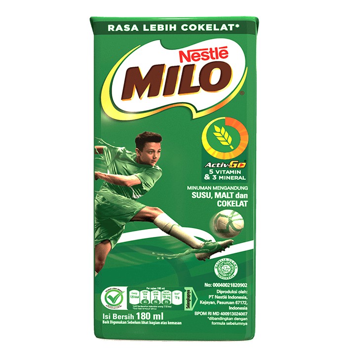 Jual NESTLE MILO ACTIV-GO UHT KOTAK 180 ML | Shopee Indonesia