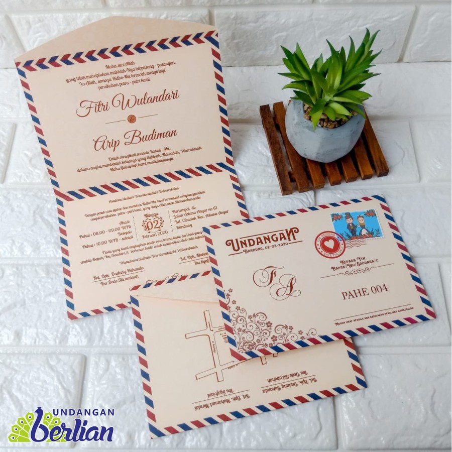 Jual Undangan Pernikahan Cetak + Foil Murah Series Pahe 014 100 lembar ...