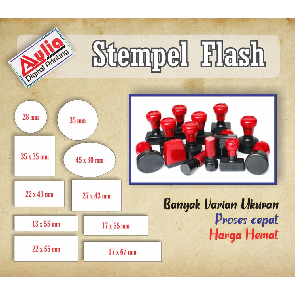 Jual Cetak Stempel Flash Ukuran 20mm | 17mm | 2 cm | Shopee Indonesia