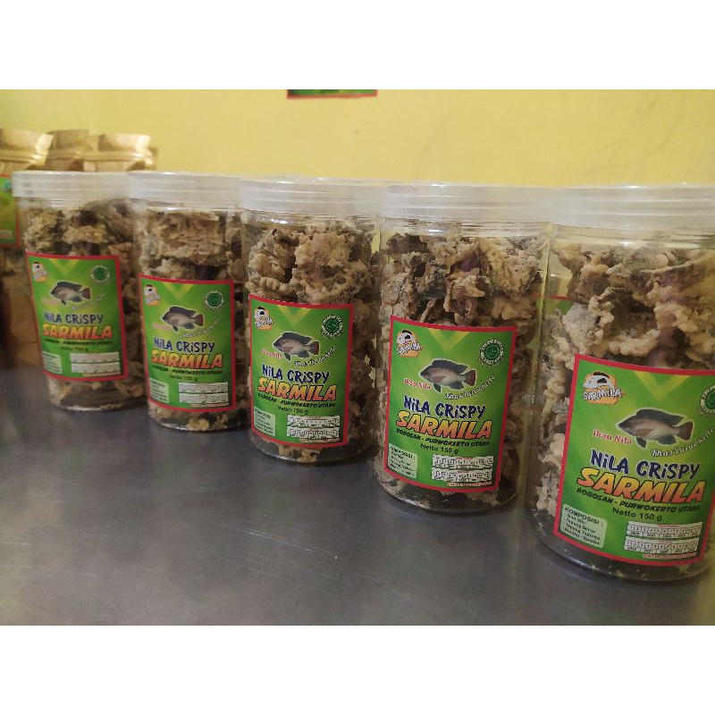 Jual Nila Crispy / keripik ikan/ baby fish nila kemasan Toples netto ...