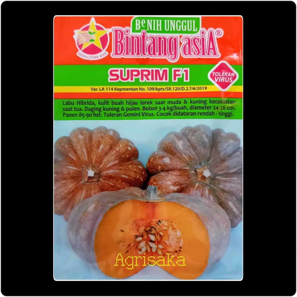 Jual Benih Labu Hibrida Waluh Kuning SUPRIM F1 20 Gram - Bintang Asia ...