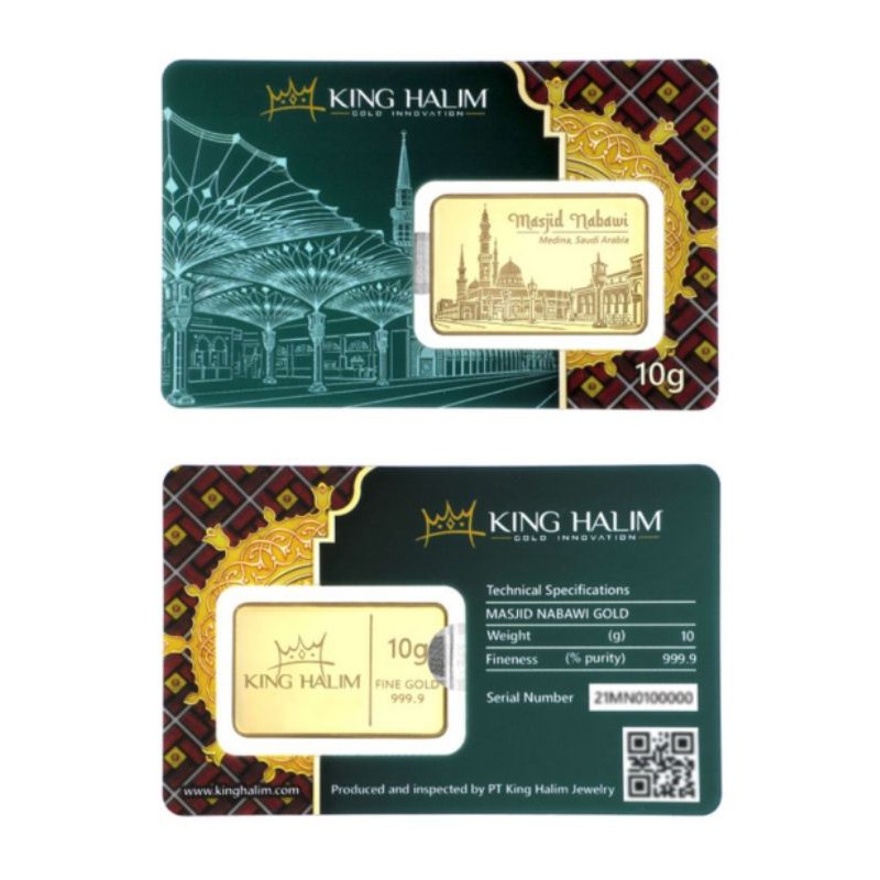 Jual LOGAM MULIA EMAS KING HALIM 10GR - MASJID NABAWI | Shopee Indonesia