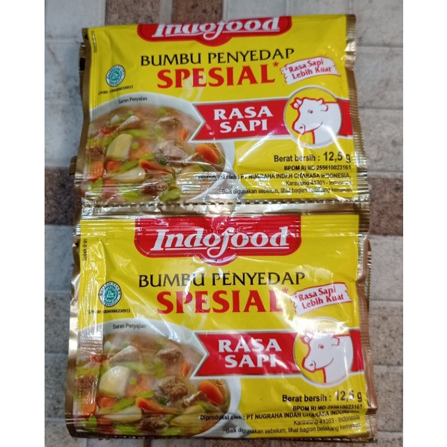 Jual Bumbu Penyedap Indofood Rasa Sapi 1 Renceng 12 Bungkus | Shopee ...