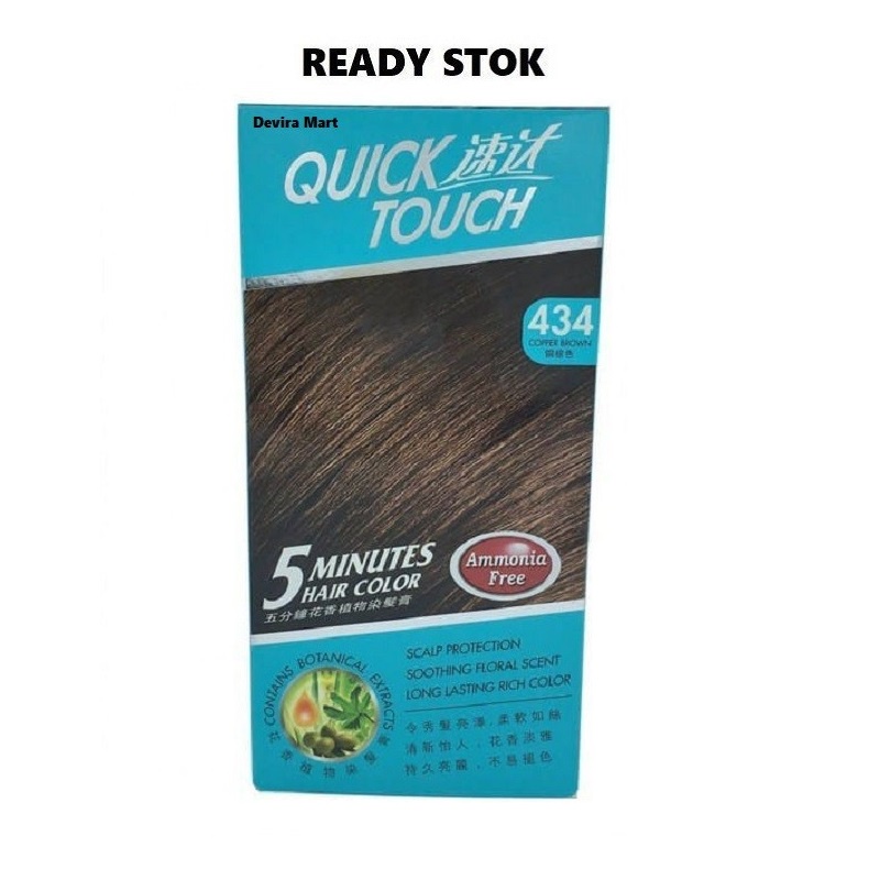 Jual Cat Rambut Uban Quick Touch 434 Copper Brown 5 Minute Hair Color ...