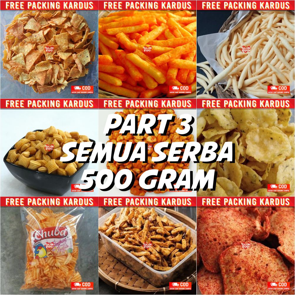 Jual snack kiloan serba 500 gram makanan ringan cemilan camilan jajanan ...
