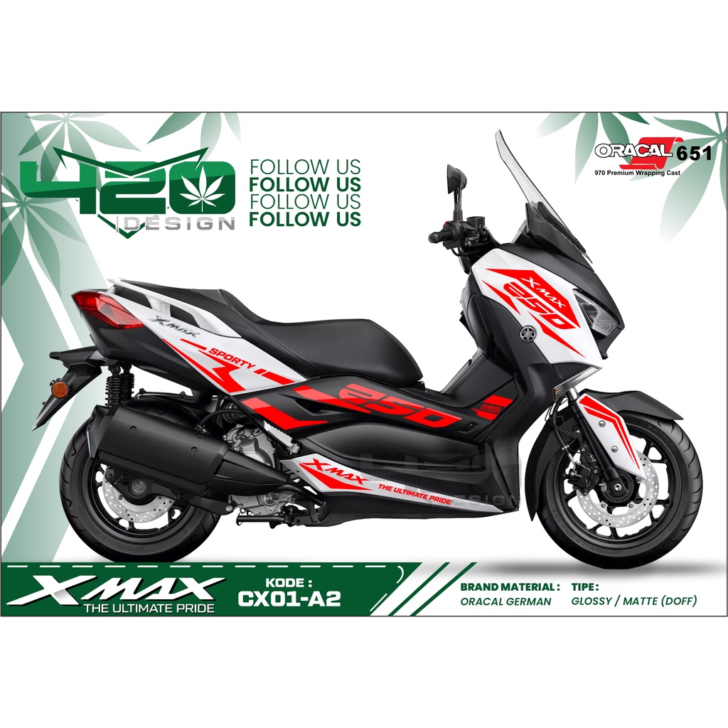 Jual [COD] Sticker Cutting YAMAHA XMAX Merah Custom Desain /Cutting ...
