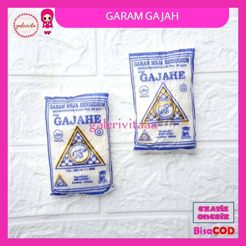 Jual Garam Beryodium Cap Gajah/Garam Dapur/Garam Yodium 75 GramA361 ...