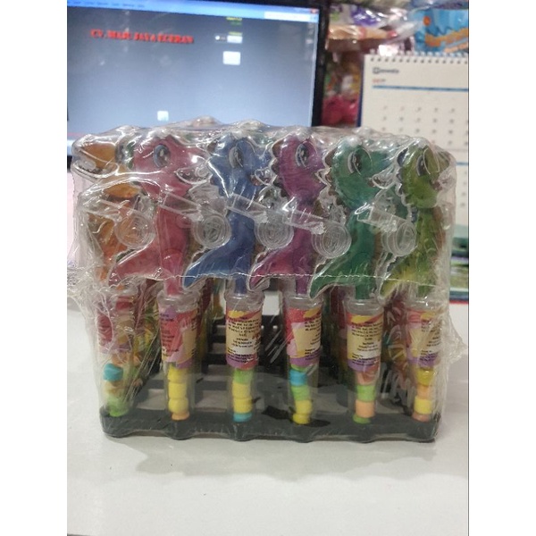Jual Permen Cemilan Snack Peluit Dino Dinosaurus Mainan Anak Murah (isi ...