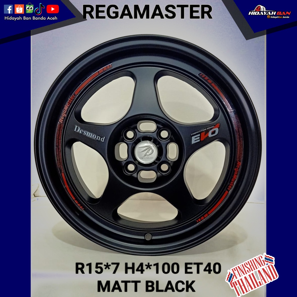 Jual Velg Mobil Desmond Regamaster Ring 15x7 H 4x100 +40 MB | Shopee ...