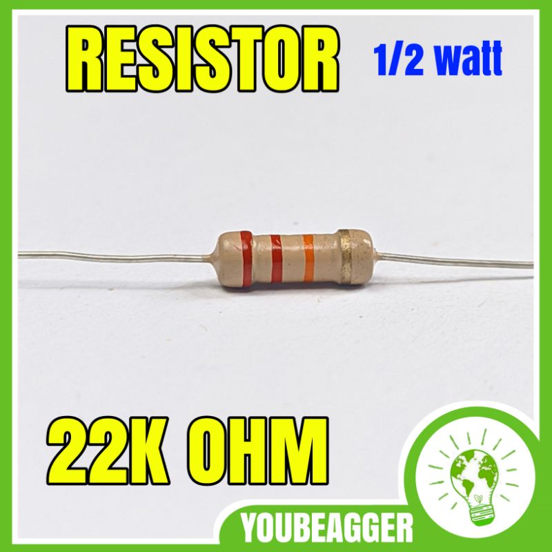 Jual Resistor 22K OHM 1/2 WATT 1/4 Watt | Shopee Indonesia