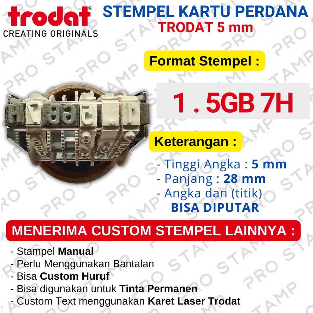Jual Stempel Angka Custom Kartu Perdana/Voucher Paket Data TRODAT ini | Shopee Indonesia