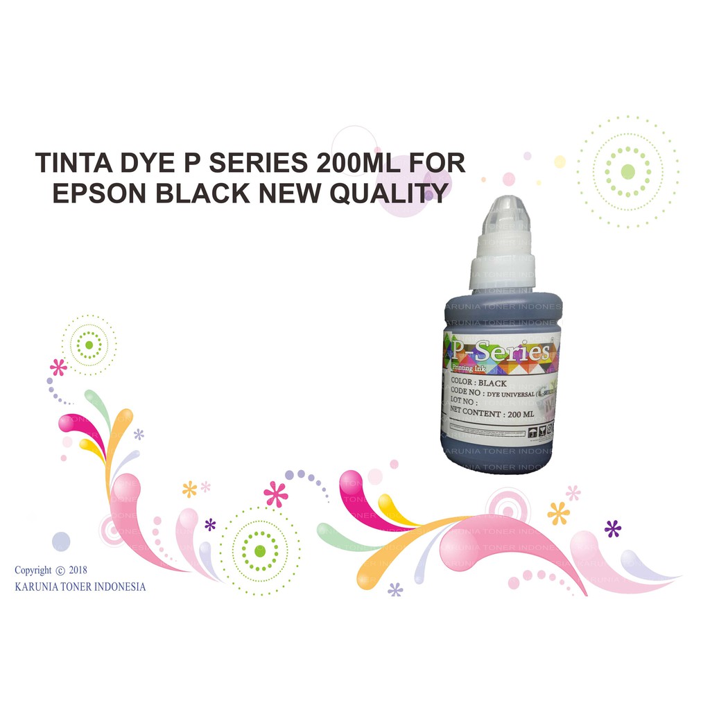 Jual TINTA DYE P SERIES 200ML FOR universal printer inkjet BLACK NEW ...