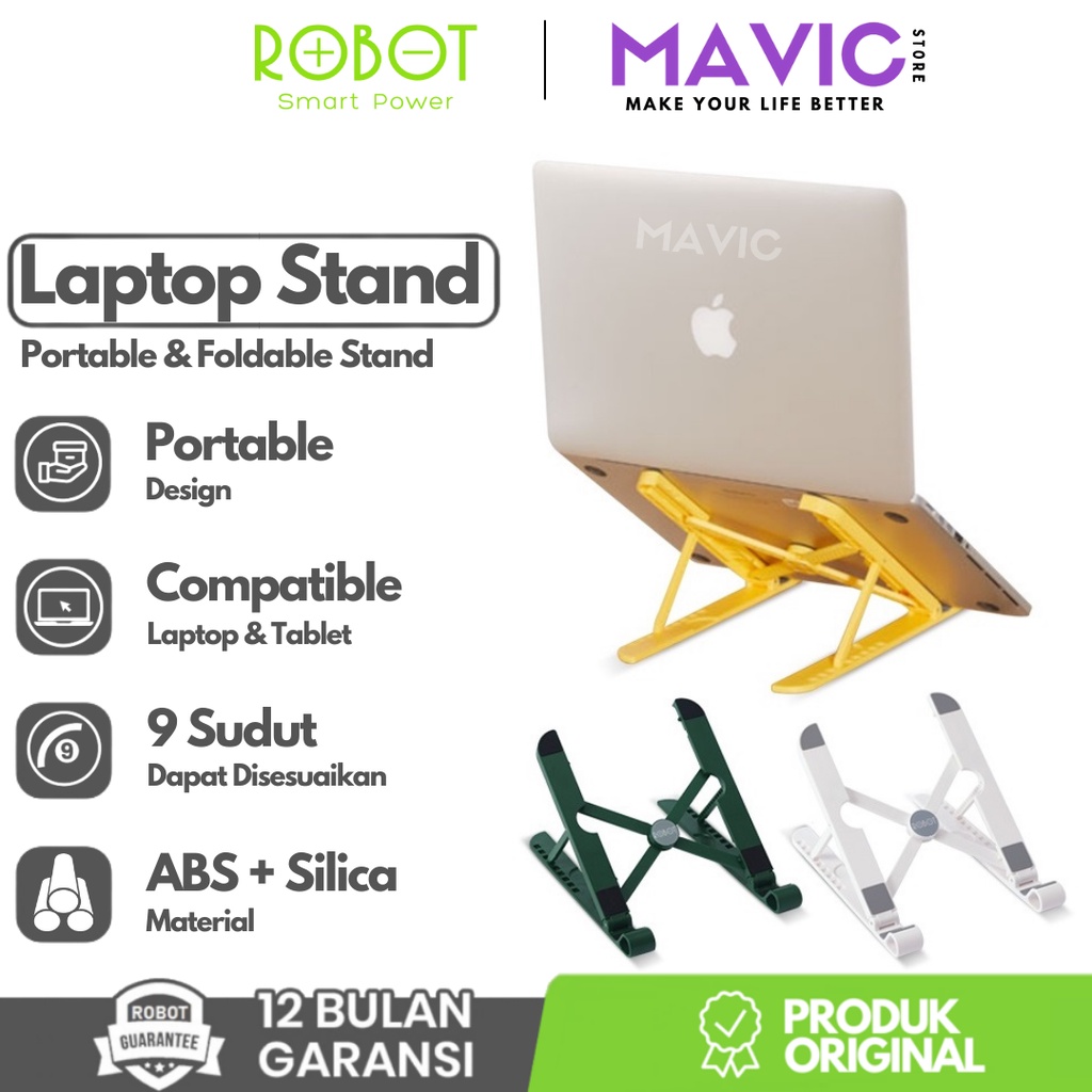 Jual ROBOT RT-LS03 Stand Holder Laptop Tablet Portable Lipat Anti Slip Dudukan Laptop - Garansi ...