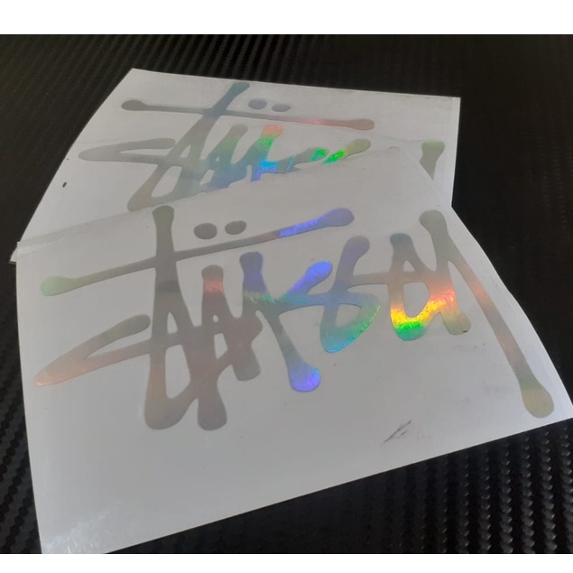 Jual STIKER STUSSY HOLOGRAM DAN WARNA SOLID CUTTING STICKER | Shopee ...