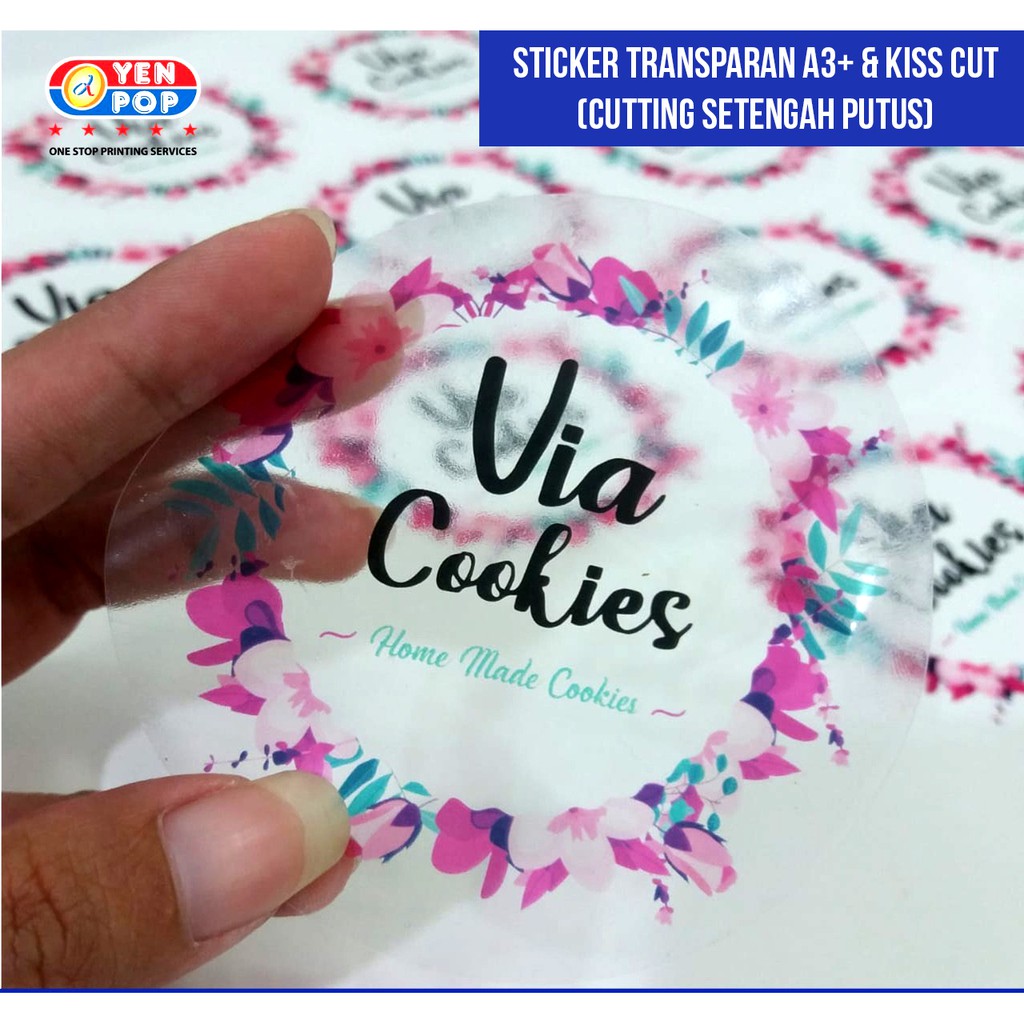 Jual Cetak Sticker Transparan A3+ | Kiss Cut (Setengah Putus ...