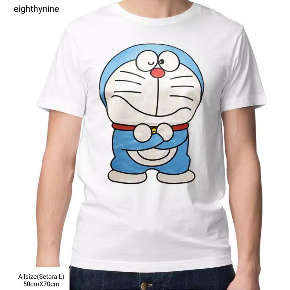 Jual Kaos Baju Anime DORAEMON lagi Bete (white) | Shopee Indonesia