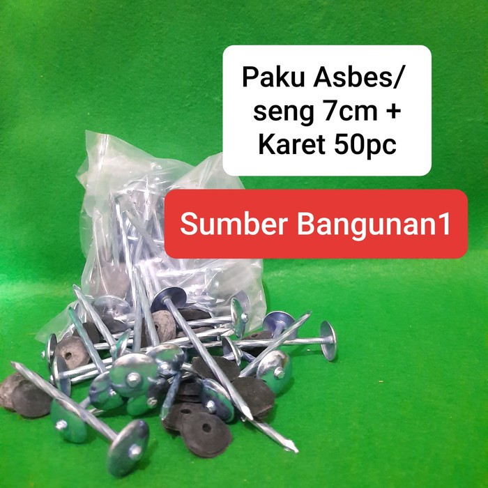 Jual Paku Asbes paku seng panjang paku payung 7cm (50pcs) | Shopee ...