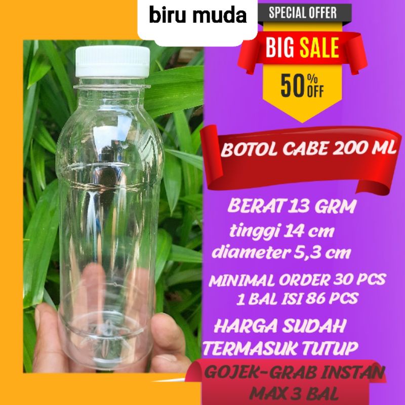 Jual Botol Cabe 200Ml-Botol Plastik 200Ml-Botol 200Ml-[Per 86 50 30pcs ... Jual Botol Cabe 200Ml-Botol Plastik 200Ml-Botol 200Ml-[Per 86 50 30pcs ...