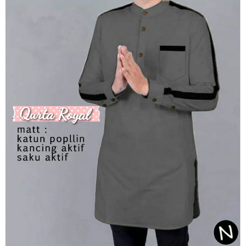 Jual Baju Kemeja KURTA QURTA Koko Pria Laki Bahan Katun Lengan Panjang ...