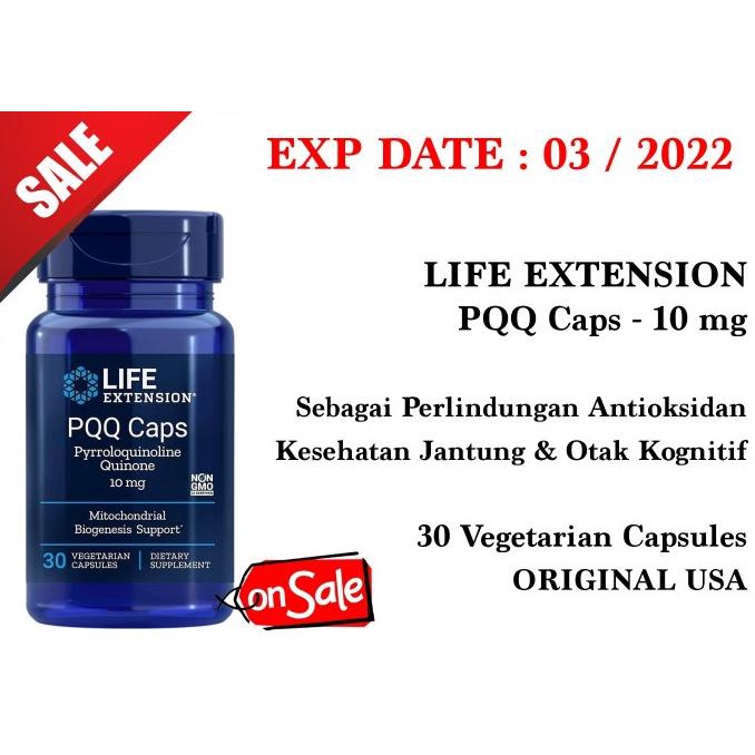 Jual SALE Life Extension PQQ Caps 10mg 30cap Kesehatan Jantung Otak ORI ...