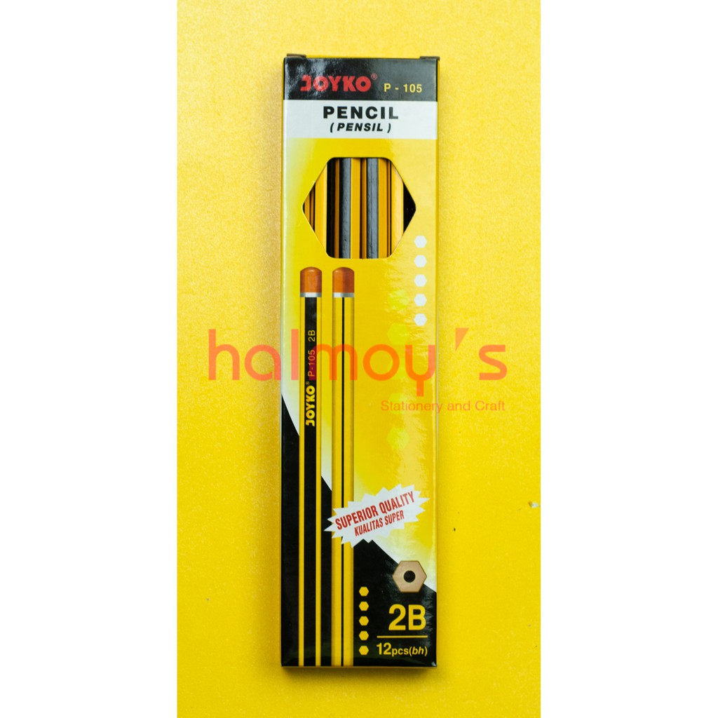 Jual PENSIL KAYU 2B JOYKO P - 105 ( 1 BOX = 12 PCS ) | Shopee Indonesia