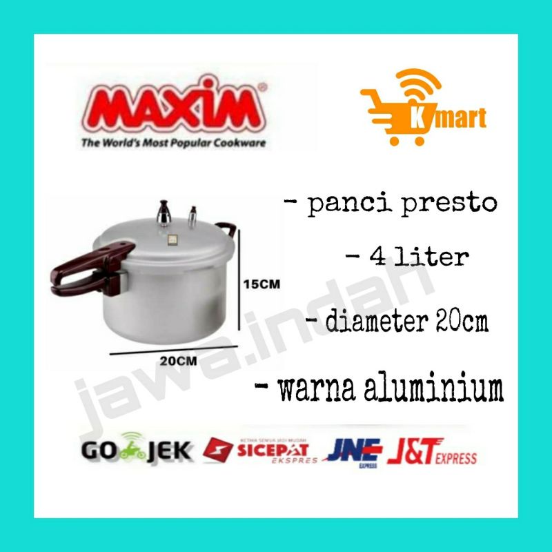 Jual MAXIM PANCI PRESTO COOKER 4 LITER 20 CM | Shopee Indonesia