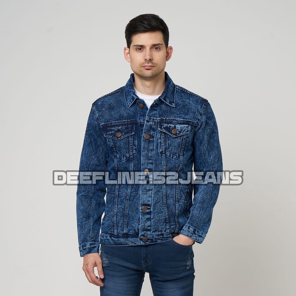 Jual Deefline152Jeans - Jaket Jeans - Jaket Denim Pria - Sandwash Blue ...