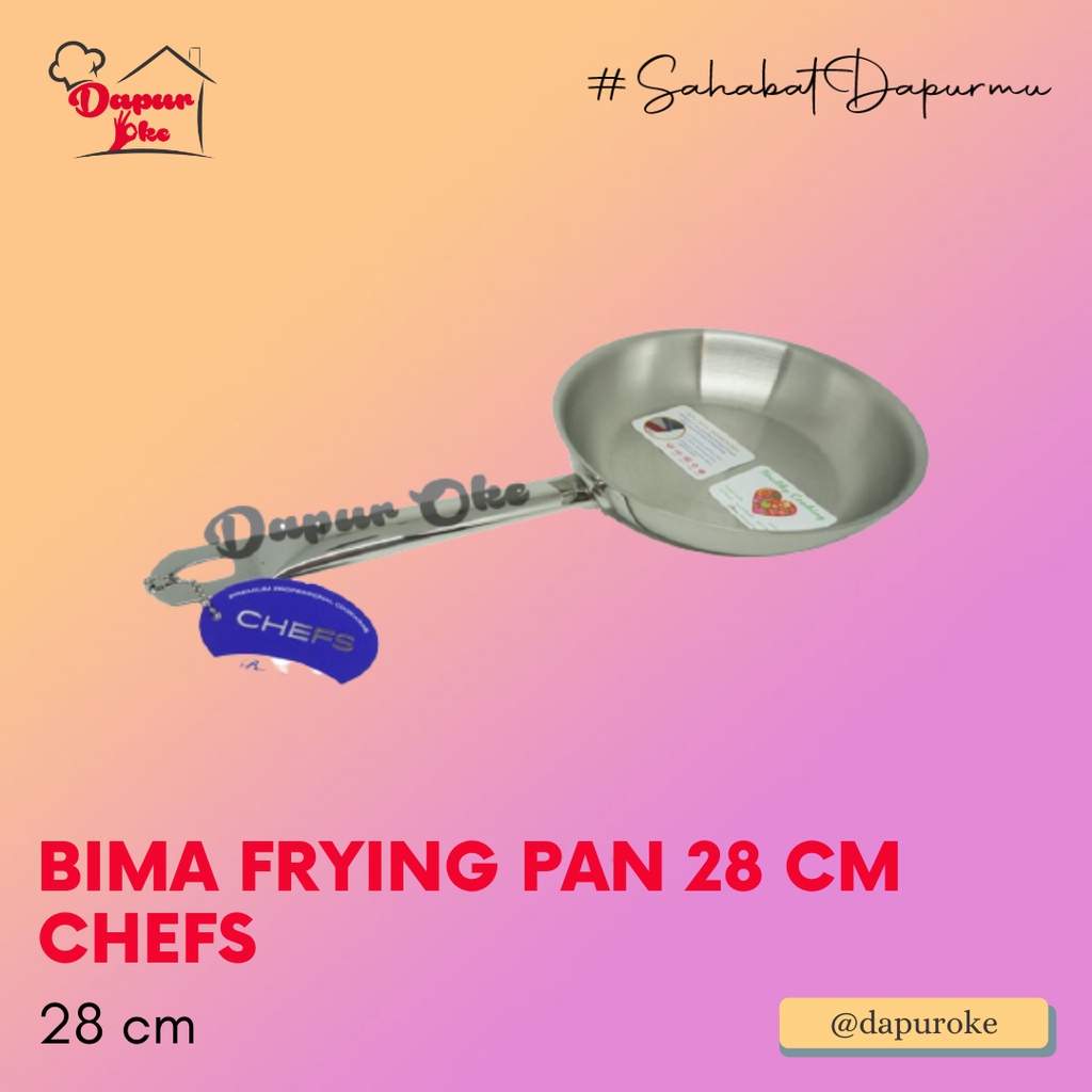 Jual Bima Frying Pan 28 cm Chefs / Fry Pan Stainless 304 | Shopee Indonesia