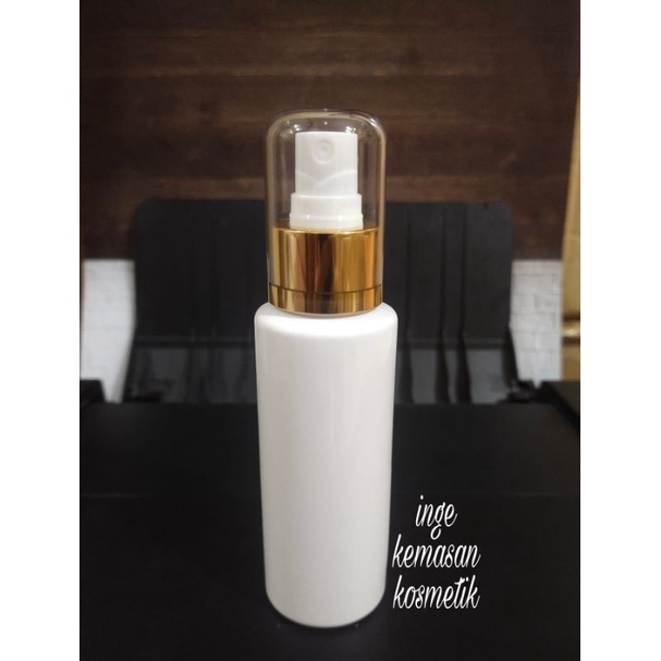 Jual BOTOL SPRAY RF 100 ML PUTIH TUTUP GOLD FULLCAP (TUTUP BULAT) | Shopee Indonesia