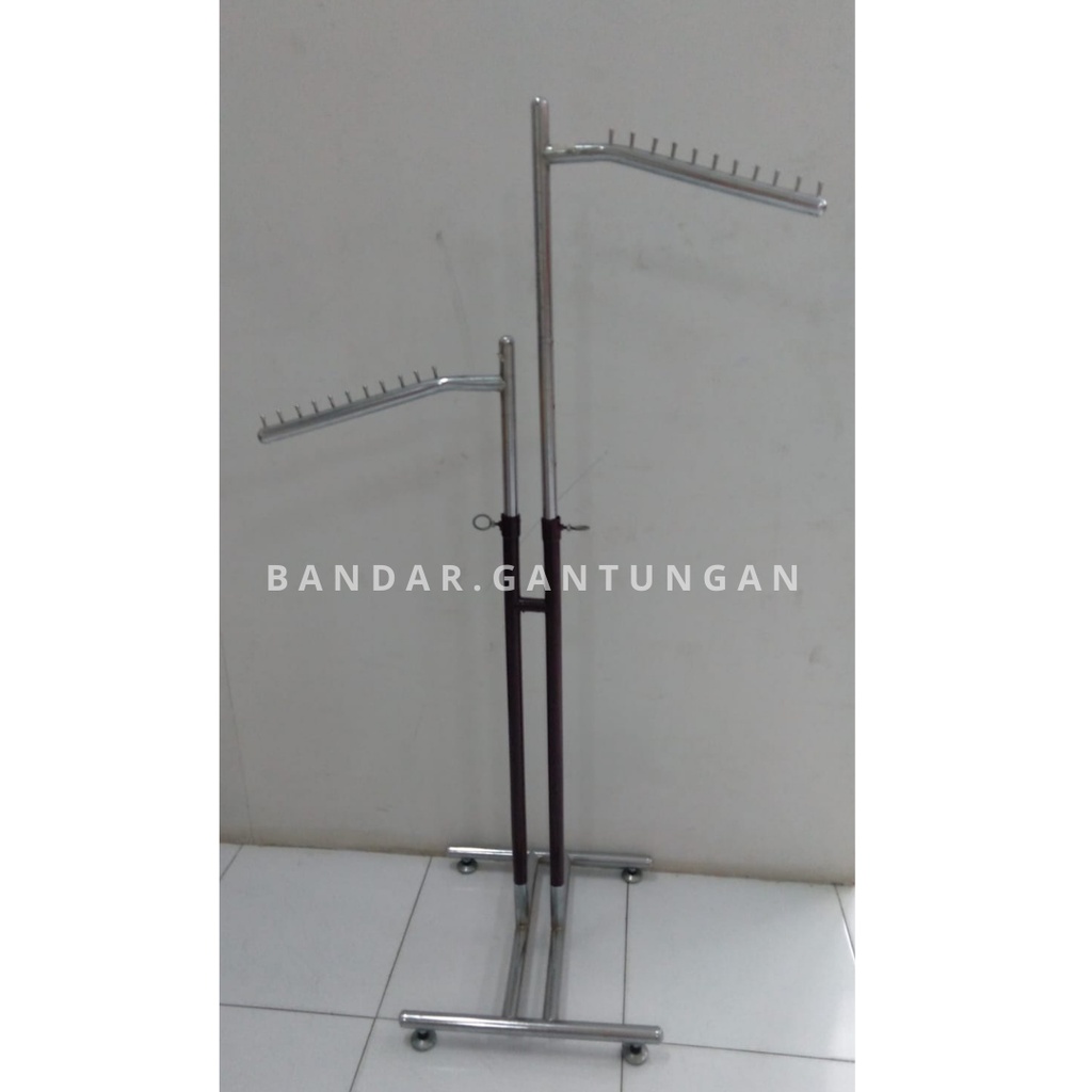 Jual Gawang Baju 2 Arah Display Standing Hanger Baju Besi Gawangan Baju ...