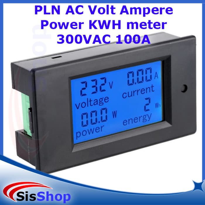 Jual PLN AC VOLTMETER AMPER VOLT AMPERE POWER KWH METER 80-260V 100A ...