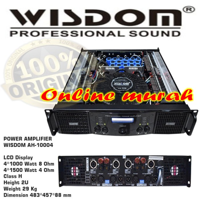 Jual power amplifier wisdom ah10004 ah 10004 class h 4 channel original | Shopee Indonesia