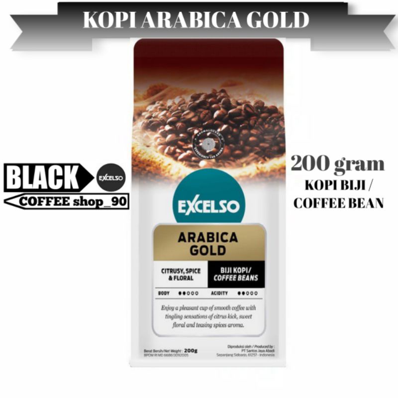 Jual kopi excelso arabica gold @200 gr (biji kopi/COFFEE BEANS ...