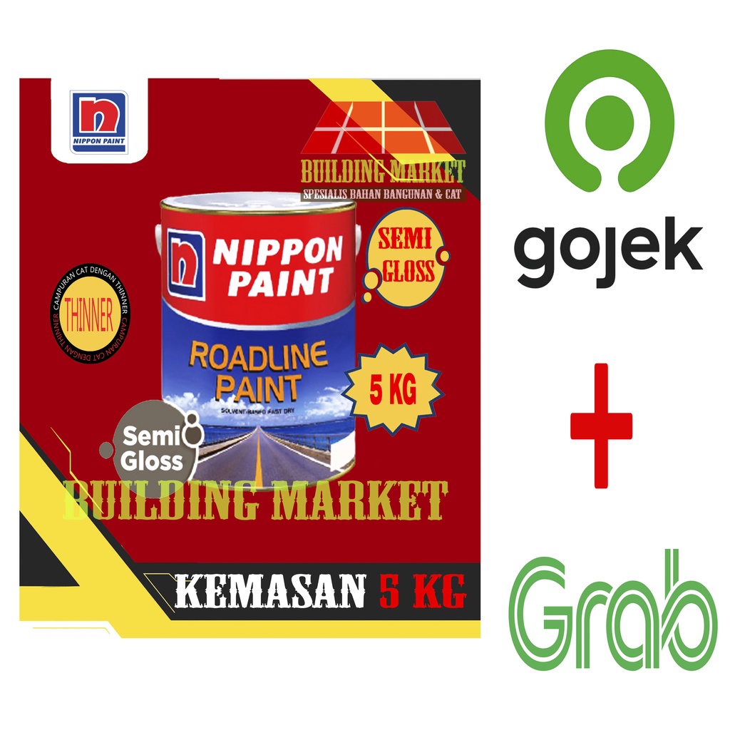Jual CAT MARKA JALAN CAT JALAN ROADLINE NIPPON PAINT SOLVENT BASED 5 KG ...