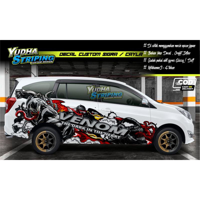 Jual STICKER DECAL VENOM MOBIL SIGRA, CAYLA, JAZZ, MOBILIO, XENIA ...