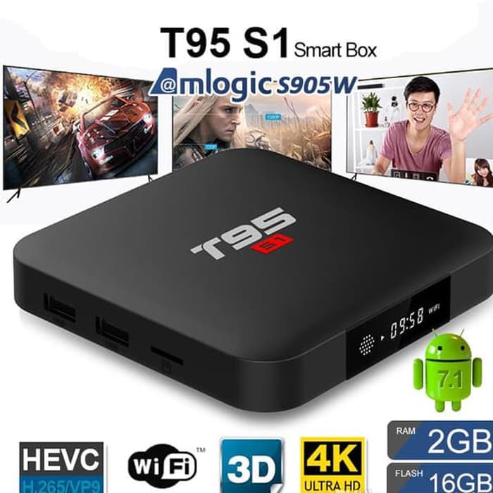 Jual T95 MINI ANDROID TV BOX 7.1.2 AMLOGIC S905W 4K LCD DISPLAY IR ...