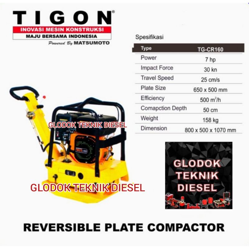 Jual Mesin Stemper Kodok TIGON TG-CR 160 Maju Mundur Hydraulic + GX 270 10 HP TERBAIK | Shopee ...