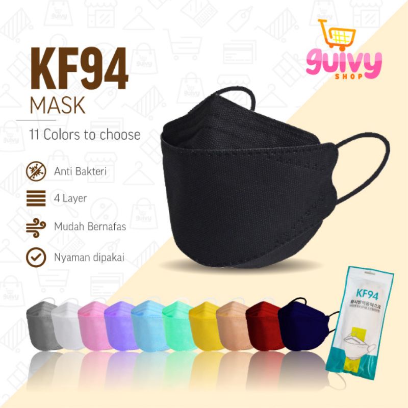 Jual Guivy - MASKER KF94 ORIGINAL (4 PLY) EARLOOP ISI 10 PCS | Shopee Indonesia