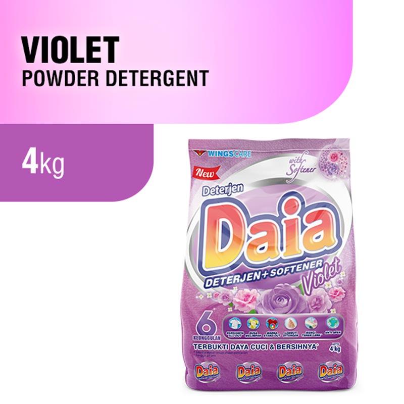 Jual Daia Powder Detergent Violet 4 Kg ( Putih Ungu ) | Shopee Indonesia