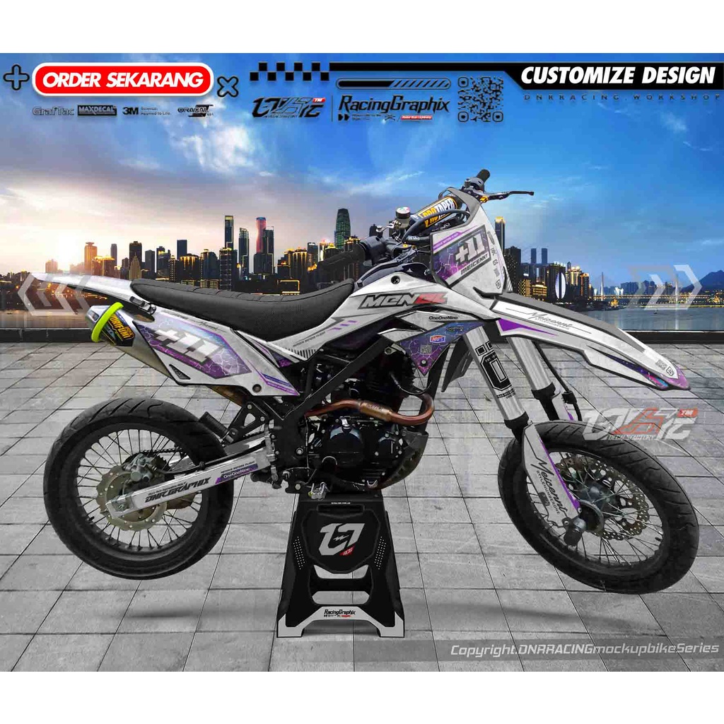 Jual CUSTOM DECALS KLX, DTX , WR, CRF Supermoto/Motocross // DNRRACING ...