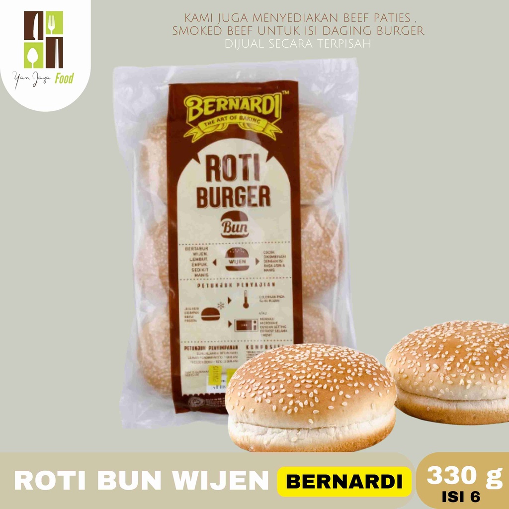 Jual Roti Bun Roti Burger Wijen Bernardi / Roti Burger Polos isi 6 ...