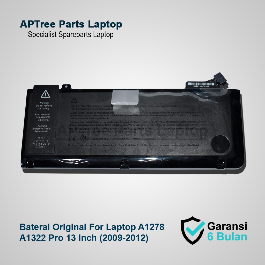 Jual Baterai Original Laptop A1278 A1322 Pro 13 Inch 2009 2010 2011 2012 | Shopee Indonesia