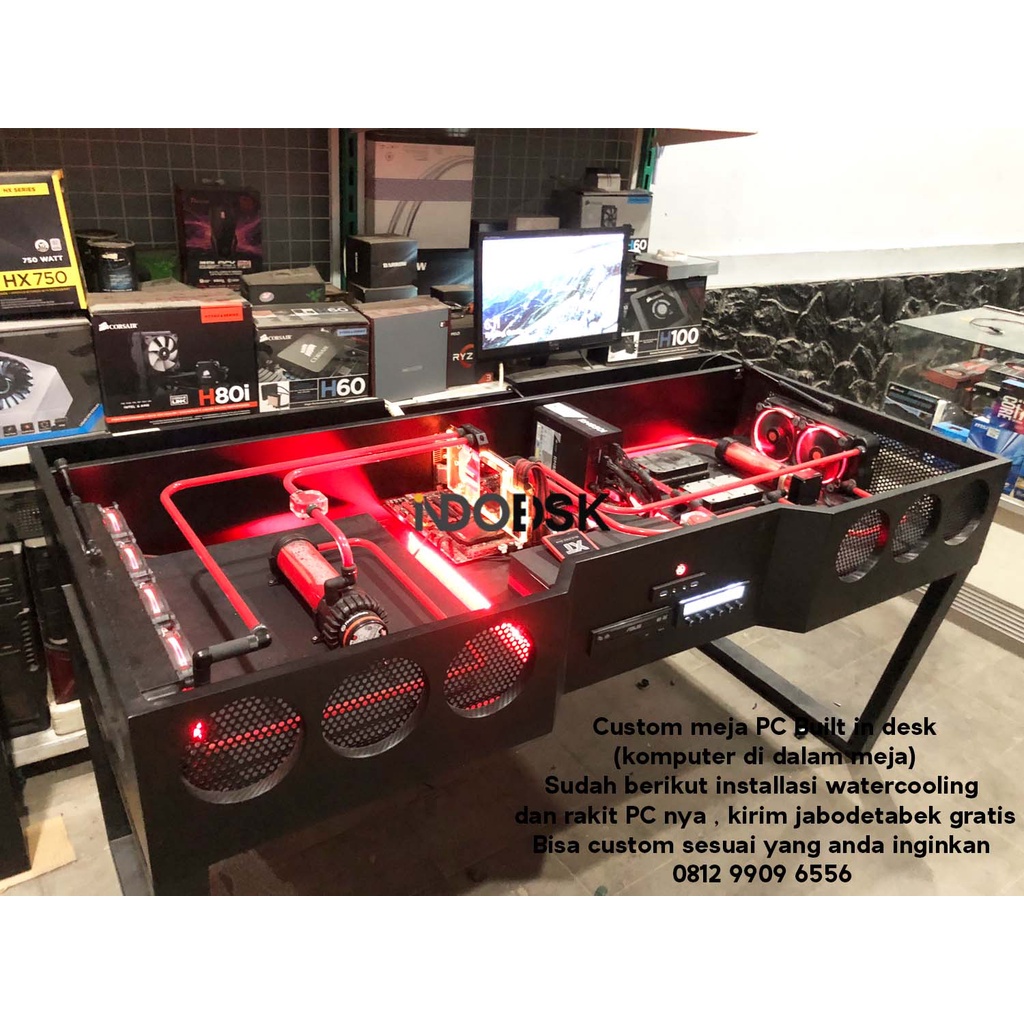 Jual PC BUILT IN DESK KOMPUTER DI DALAM MEJA CPU INSTALASI CUSTOM ...