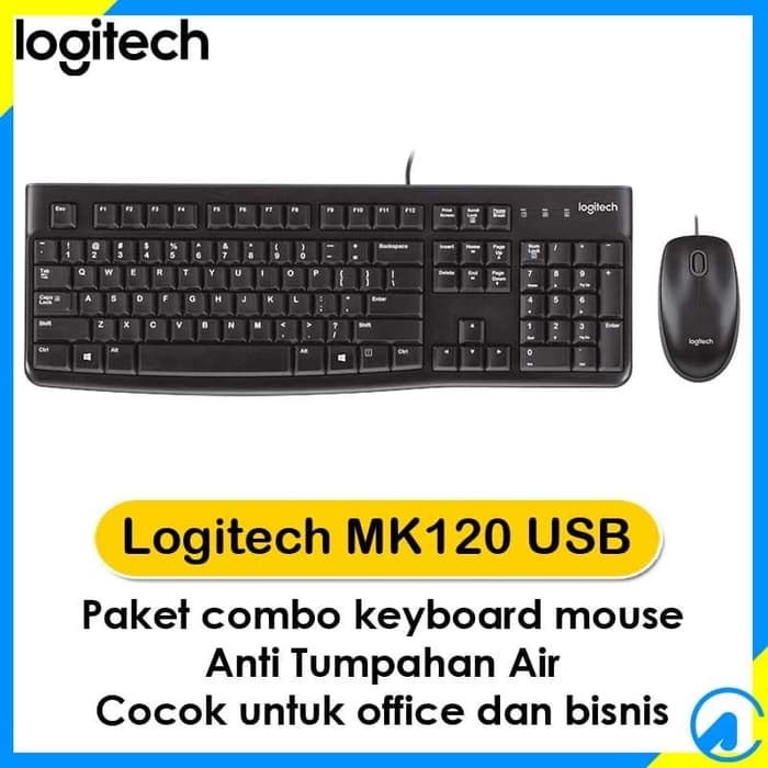 Jual Logitech MK120 Keyboard Mouse USB Office Paket Combo Bundle Standard High Quality | Shopee ...