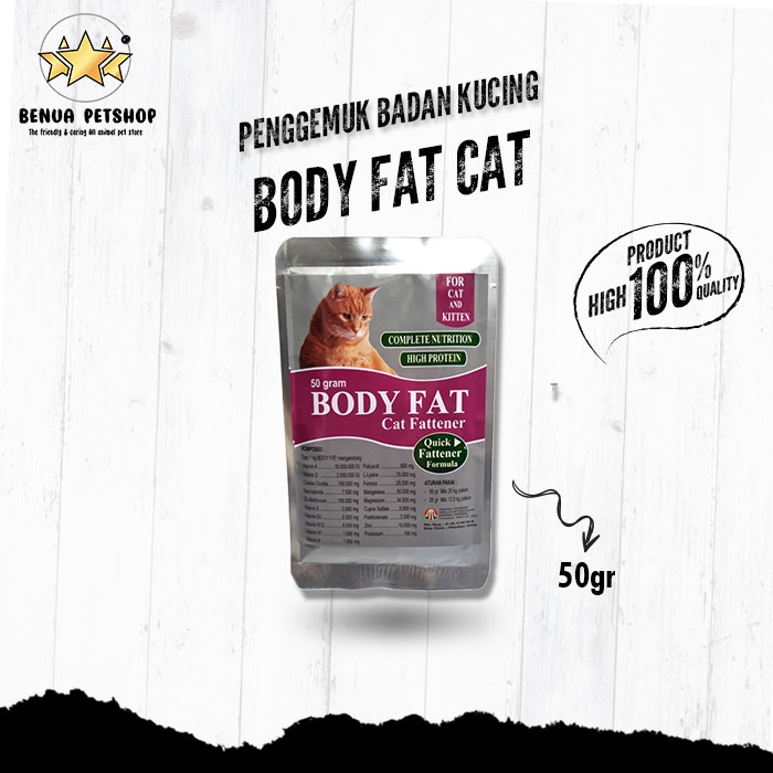 Jual BODY FAT Cat Fattener 50gr Vitamin penggemuk Kucing | Shopee Indonesia