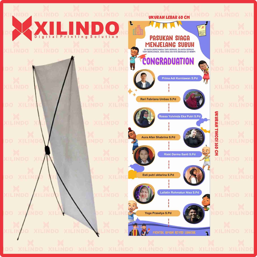 Jual PAKET STAND BANNER XBANNER ACARA WISUDA KELULUSAN MOTIF KARTUN ...
