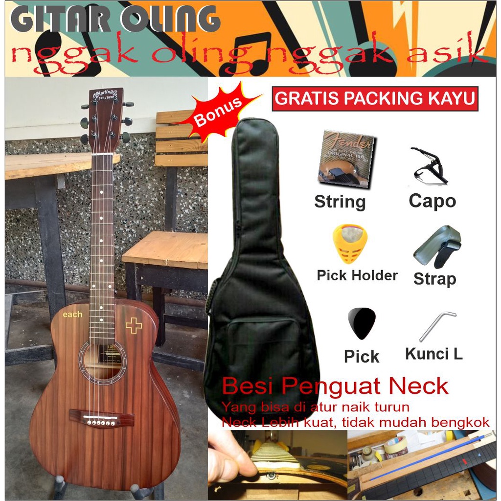 Jual Gitar Junior Martin 3/4 Mudah Dibawa Kemana Saja Motif Batik Bonus ...