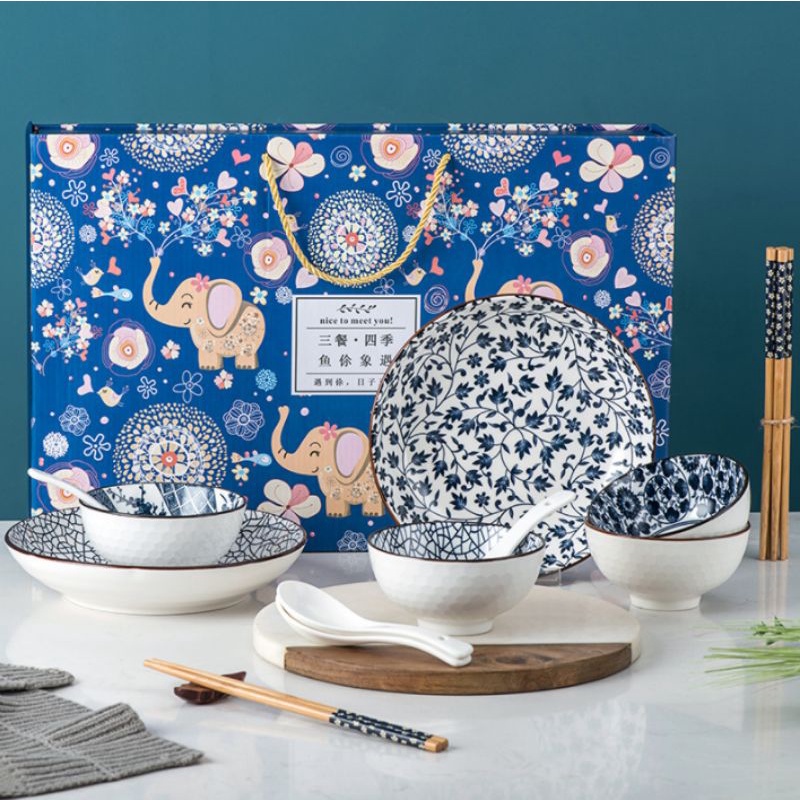 Jual Mangkok Set Premium Peralatan Makan Ceramic Bowl and Plate Gift ...