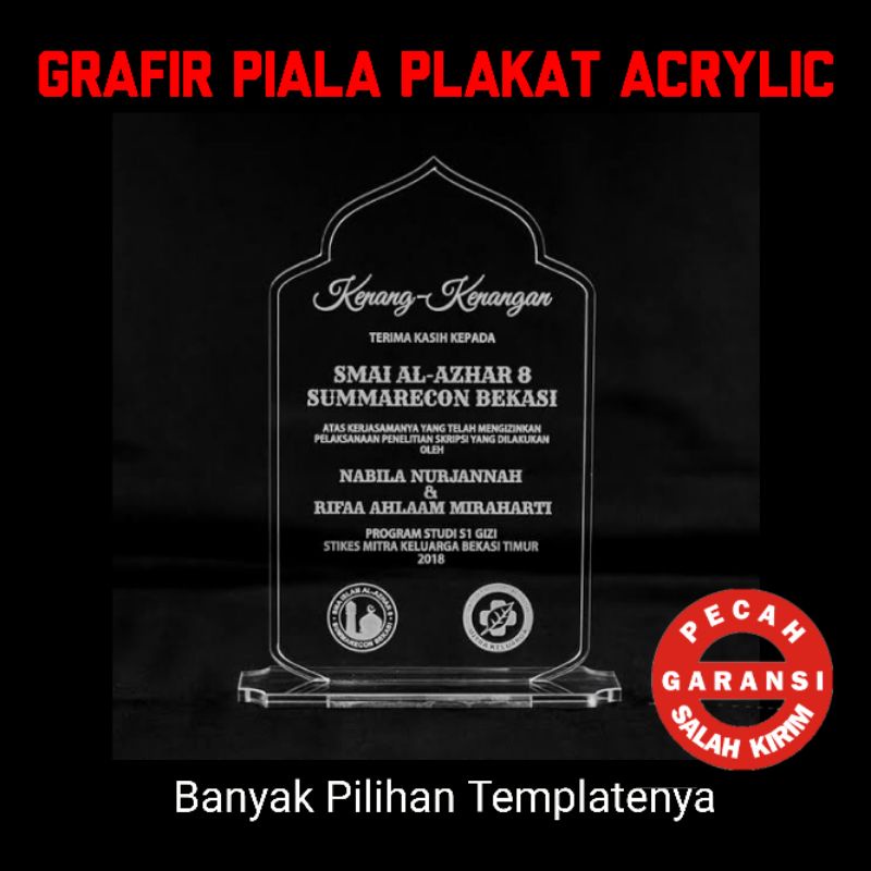 Jual Grafir Piala Trophy Trofi Hadiah Wisuda Plakat Akrilik Acrylic ...